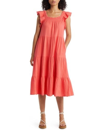 Red Beach Lunch Lounge Dresses For Women Lyst