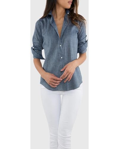 Blue ANN MASHBURN Tops for Women | Lyst