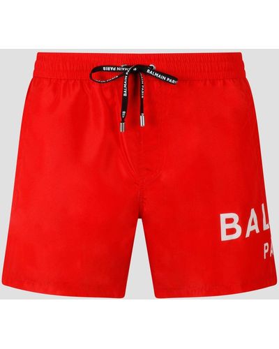 Red Balmain Beachwear for Men | Lyst
