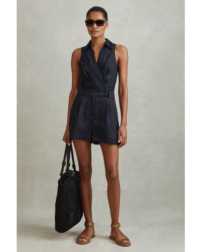 Linen Playsuits for Women | Lyst