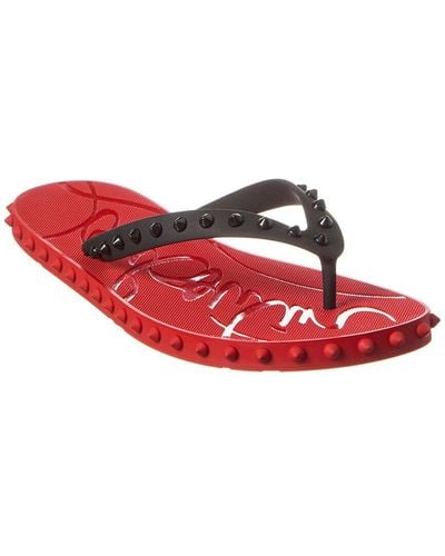 Red Christian Louboutin Sandals, slides and flip flops for Men | Lyst