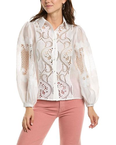 Sheer White Blouse For Women Up To 82 Off Lyst
