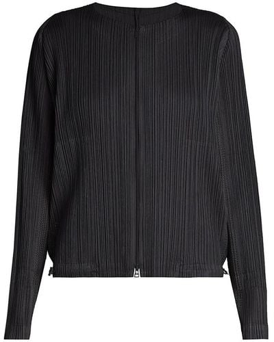 Black Pleats Please Issey Miyake Jackets for Women | Lyst
