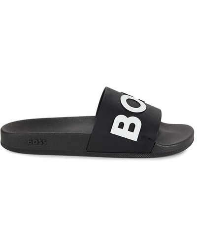 Black BOSS Sandals and Slides for Men | Lyst