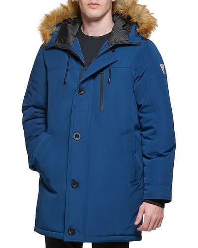 Blue Guess Coats for Men | Lyst