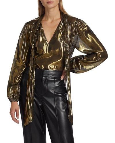 Metallic Blouses for Women | Lyst