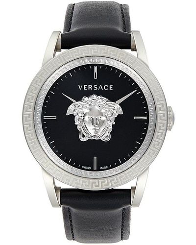 Versace Leather Strap Watches for Men - Up to 60% off | Lyst