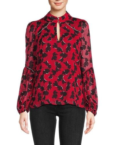 Red Long-sleeved tops for Women | Lyst