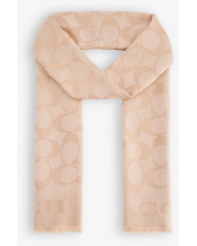 White COACH Scarves and mufflers for Women | Lyst