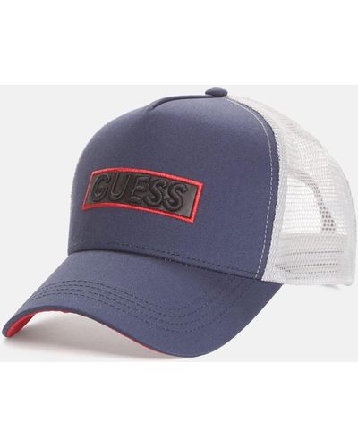Blue Guess Factory Hats for Men | Lyst