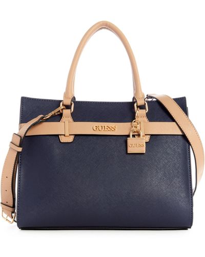 Blue Guess Factory Satchel bags and purses for Women | Lyst
