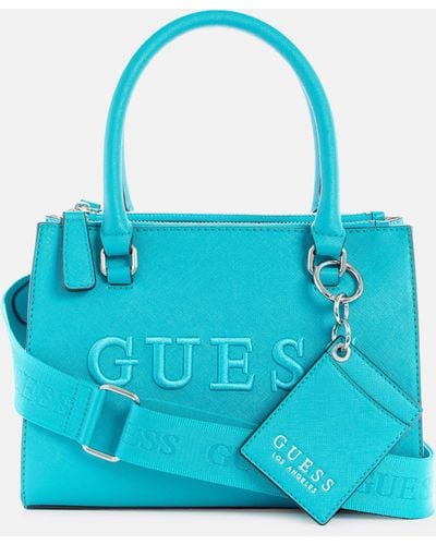 Blue Guess Factory Satchel bags and purses for Women | Lyst