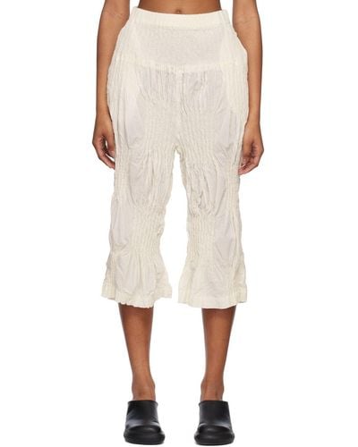 White Issey Miyake Pants, Slacks and Chinos for Women | Lyst