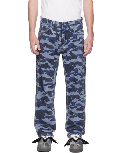 Blue A Bathing Ape Jeans for Men | Lyst