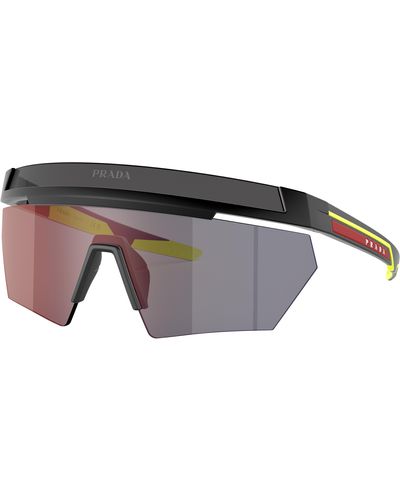 Black Prada Linea Rossa Sunglasses For Men Lyst