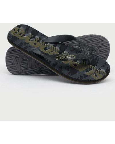 Black Superdry Sandals, slides and flip flops for Men | Lyst