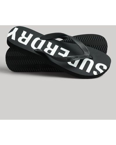 Black Superdry Sandals, slides and flip flops for Men | Lyst