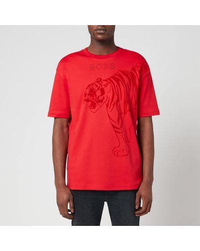 Red BOSS T-shirts for Men | Lyst