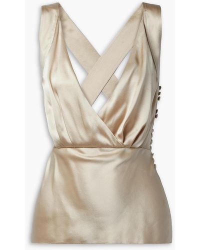 Satin Wrap Tops for Women - Up to 80% off | Lyst