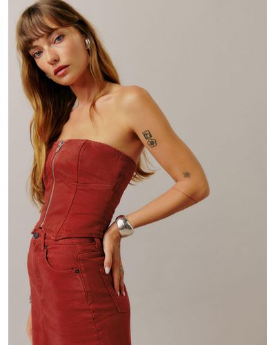 Red Bustier Tops for Women - Up to 79% off | Lyst