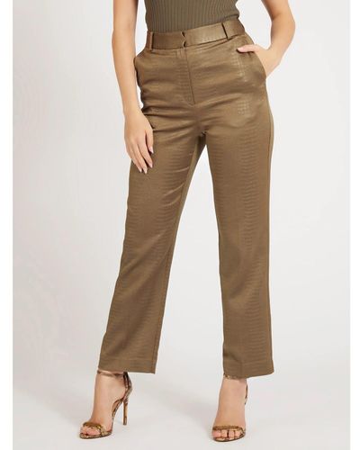 Brown Guess Pants, Slacks and Chinos for Women | Lyst