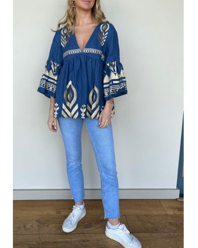 Indigo Blue Tops for Women | Lyst