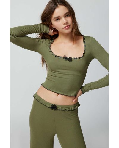 Olive Green Tops for Women | Lyst