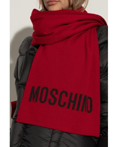 Red Moschino Scarves and mufflers for Women | Lyst