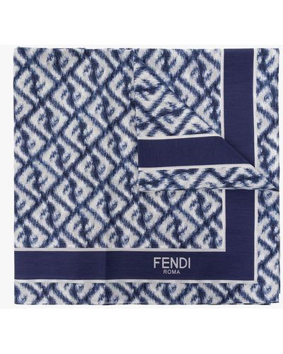 Blue Fendi Scarves and mufflers for Women | Lyst