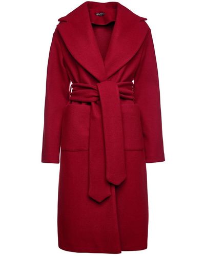 Dark Red Coats for Women | Lyst