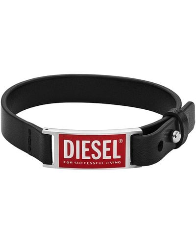 Black DIESEL Bracelets for Men | Lyst