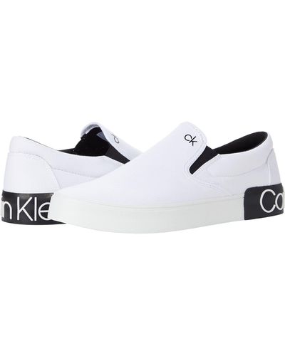 White Calvin Klein Slip-on shoes for Men | Lyst