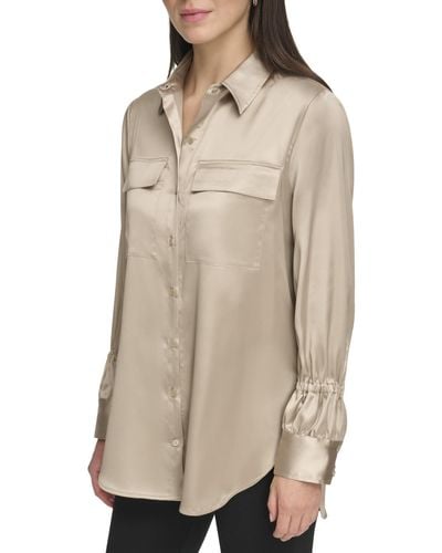 Natural DKNY Tops for Women | Lyst