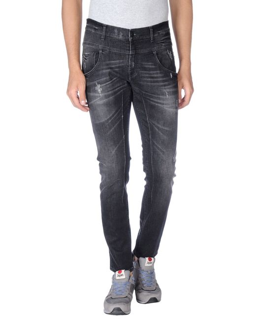 Grey daniele alessandrini Denim Trousers in Black for Men | Lyst