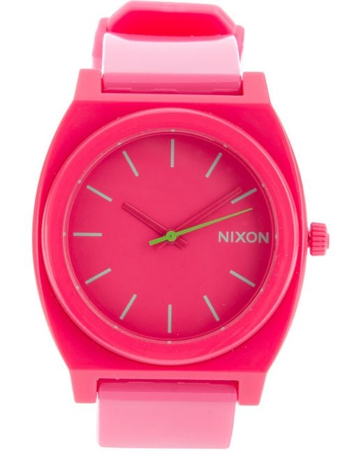 Nixon The Time Teller Watch in Pink | Lyst