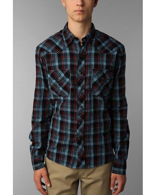 Urban Outfitters Salt Valley High Point Western Shirt in Blue for Men ...