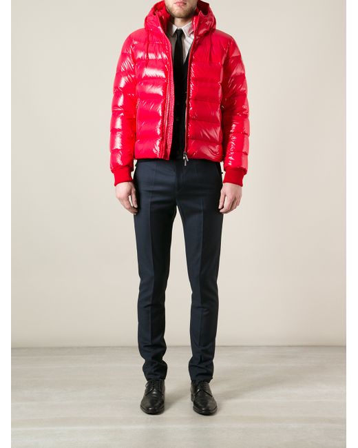 Moncler 'maya' Padded Jacket in Red for Men - Save 40% | Lyst