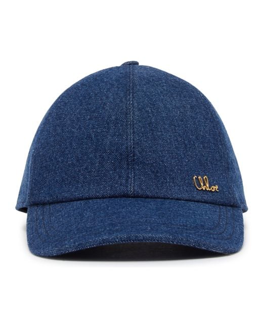 Chloé Chloé Iconic Denim Cap in Blue | Lyst