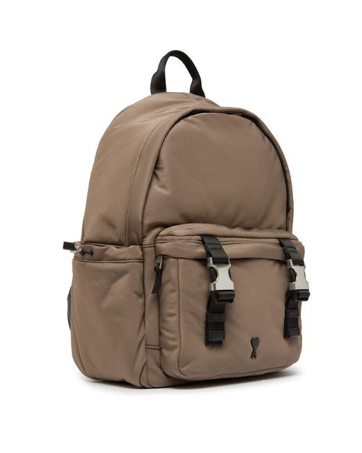 Ami Paris Ami De Cœur Backpack in Brown for Men | Lyst