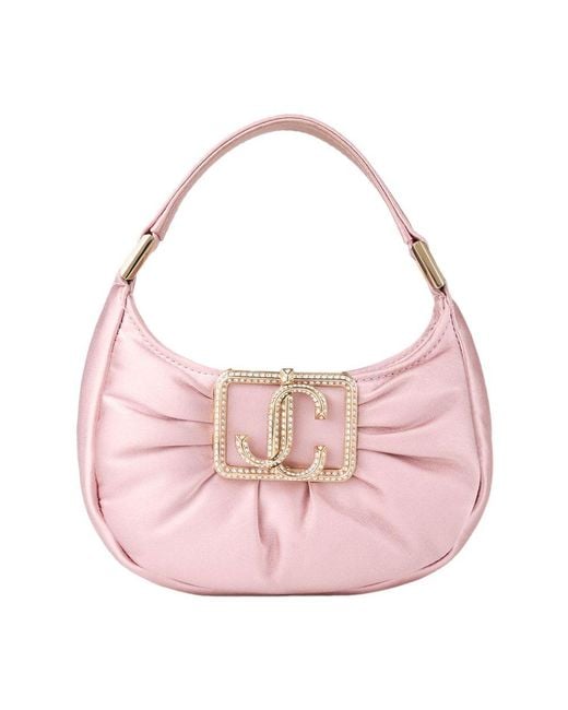 Jimmy Choo Hobo Edie Satin Mini Bag in Pink | Lyst