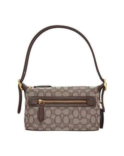 COACH Demi Bag In Signature Jacquard in Brown | Lyst