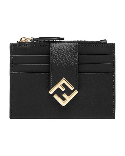 Fendi Ff Diamonds Zip Card Case in Black | Lyst UK