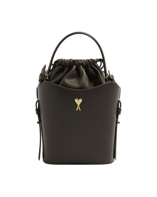 Ami Paris Mini Paris Paris Bucket Bag in Black | Lyst