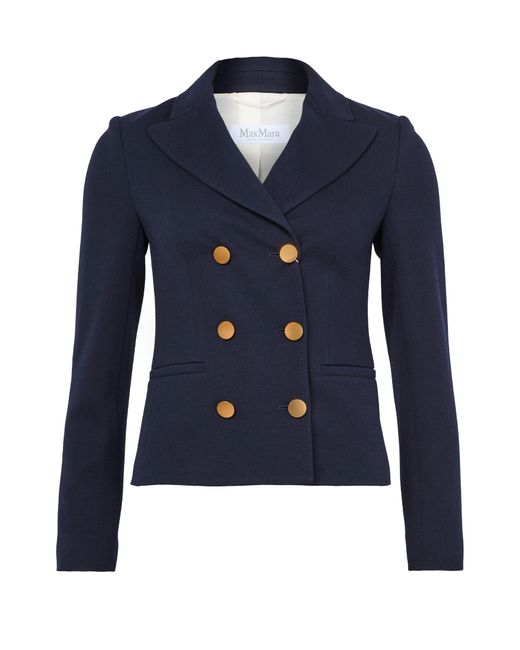 Max Mara Alabama Double-Breasted Jersey Blazer in Blue | Lyst