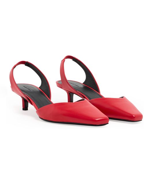 Loulou Studio Akila Kitten Heel Slingback in Red | Lyst