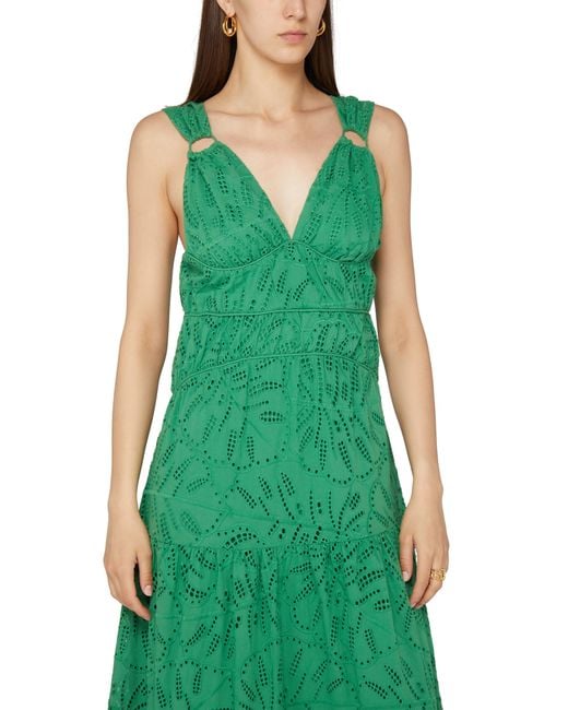 FARM Rio Monstera Tiered Cotton Maxi Dress in Green | Lyst