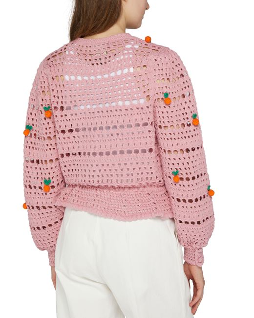 FARM Rio Crochet Blouse in Pink | Lyst