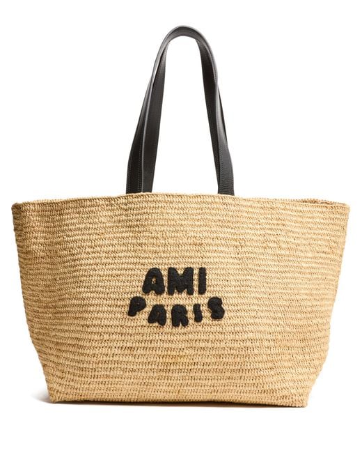 Ami Paris Tote Bag in Natural | Lyst