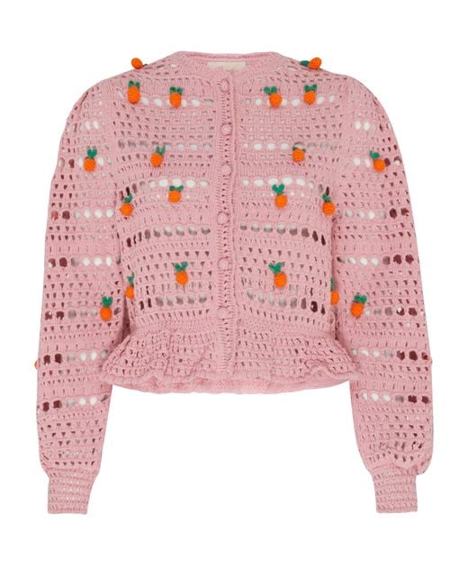 FARM Rio Crochet Blouse in Pink | Lyst