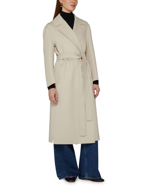 Max Mara Livia Long Belted Coat in Brown | Lyst